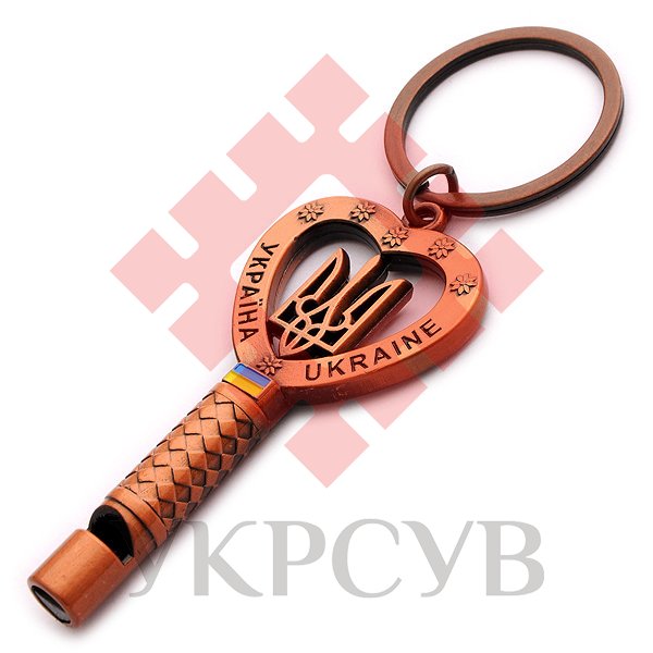 Брелок металевий - Ключик зі свистком (бронза) (21702) - купити оптом в ...